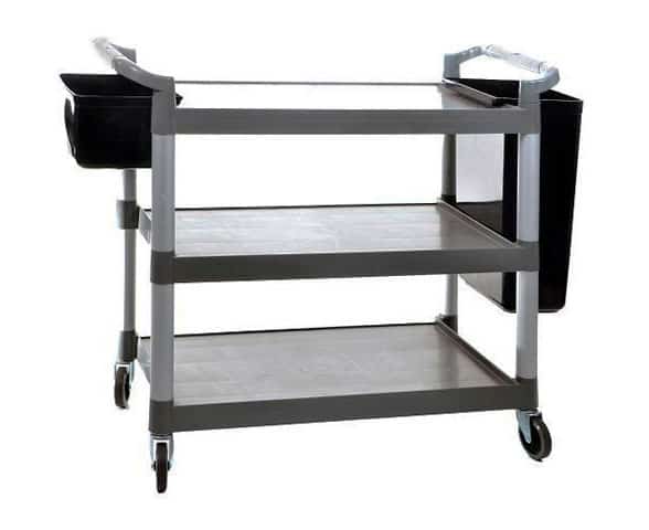 Large 3 Tier Utility Service Cart Grey Economy | FoodPackaging2U