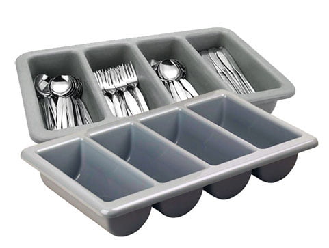 Cutlery Box 4 Compartment Grey | FoodPackaging2U