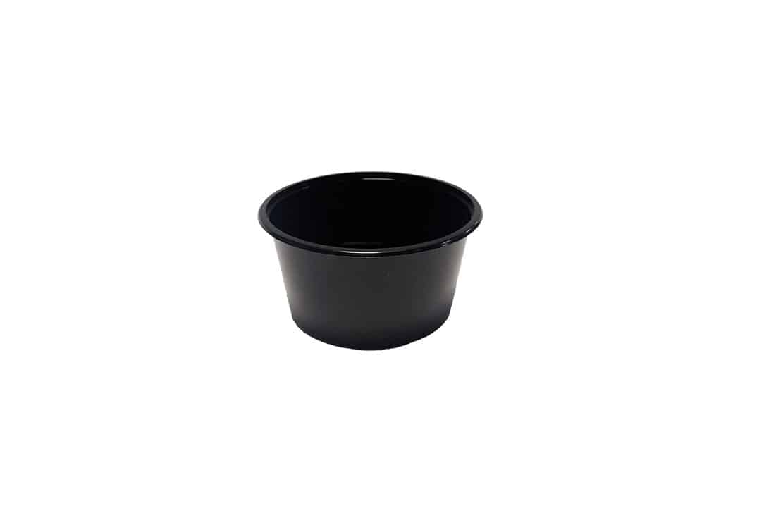 Genfac 440ml Round Container Black Ctn/500 | FoodPackaging2U