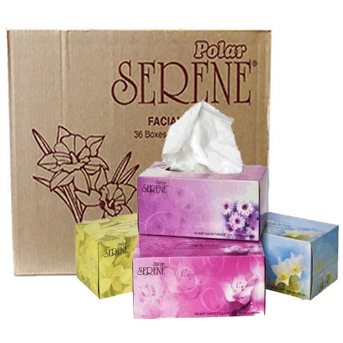 36 Polar Serene Soft White Tissue Box | Boxes | 180 Sheet | 2-Ply