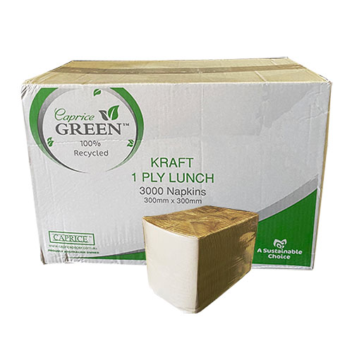 Caprice Green Lunch Napkin 1 Ply Kraft Ctn/3,000 | FoodPackaging2U
