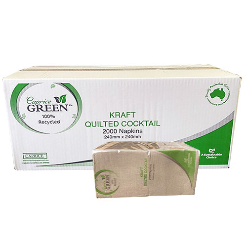 Caprice Green Quilted Cocktail Napkin - Carton of 2000 | FoodPackaging2U