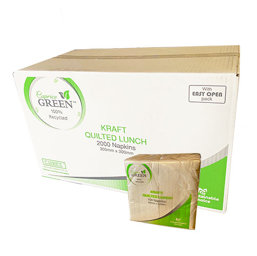 Caprice Green Quilted Lunch Napkin - GT Fold, Carton of 2000